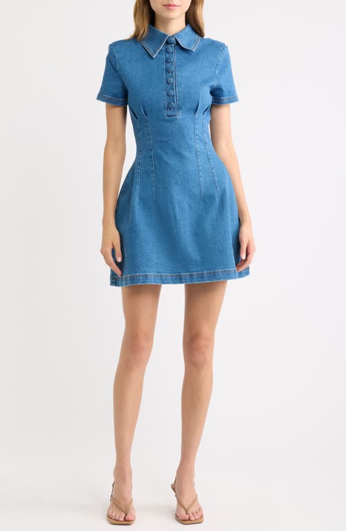 ODDMUSE Odd Muse Pleated Denim Fit & Flare Minidress